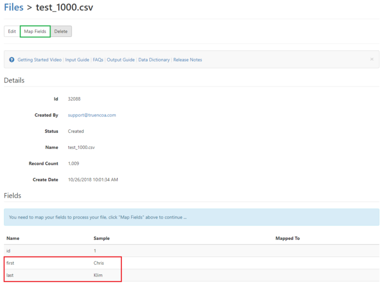 NCOA Processing Advanced Options – Name Parsing - TrueNCOA